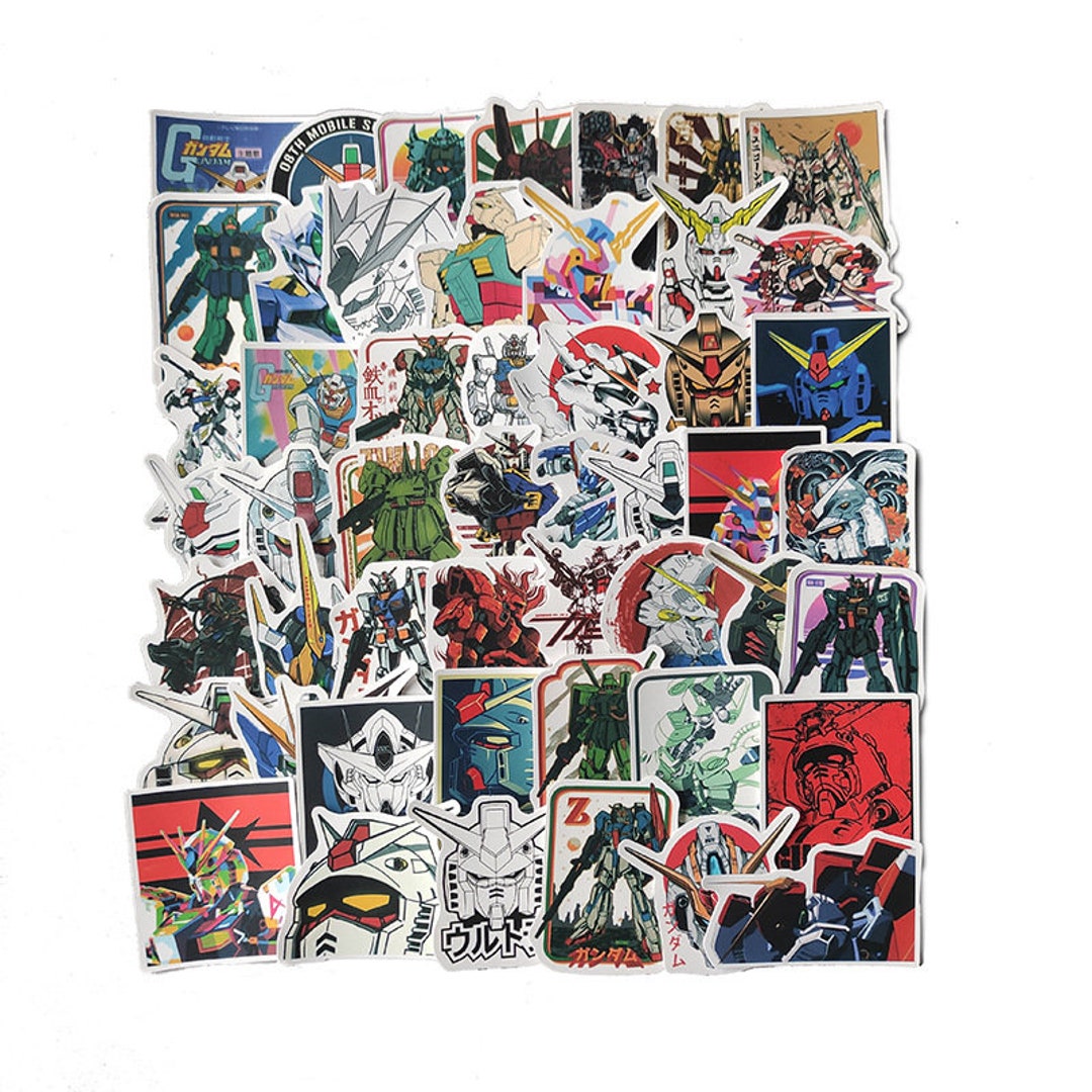 50 Pcs Gundam Vinyl Sticker Bomb Decal Pack - Etsy