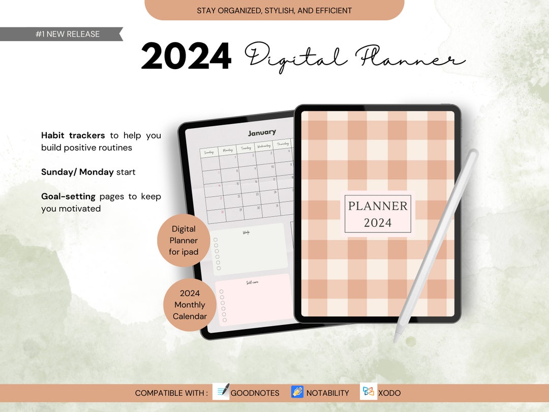 2024 Daily Digital Planner, iPad Planner, Goodnotes Planner, Students ...