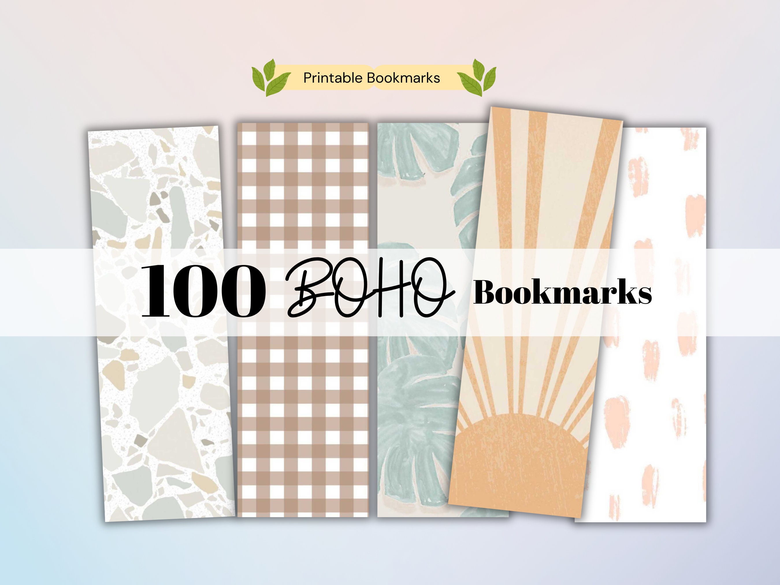 Printable Bookmark Template, Bookmark Bundle, Printable Bookmarks Set ...