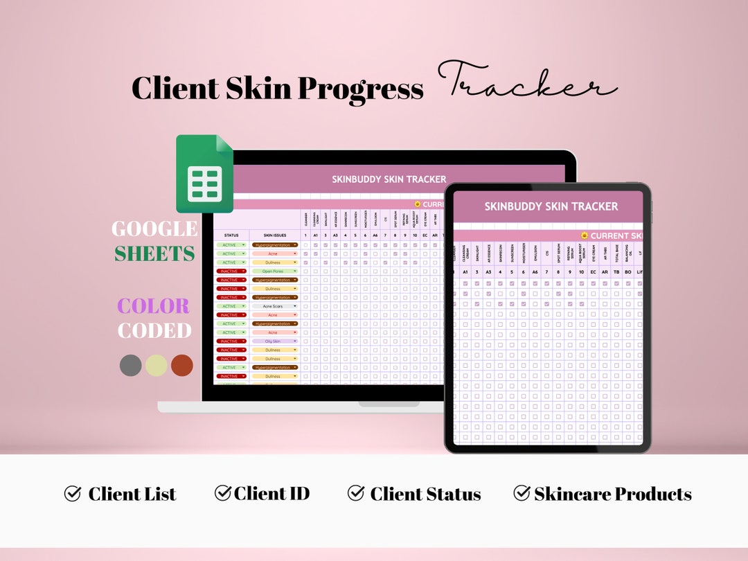 Client Tracker, Skin Progress Tracker, Client Skin Journal, Skincare ...
