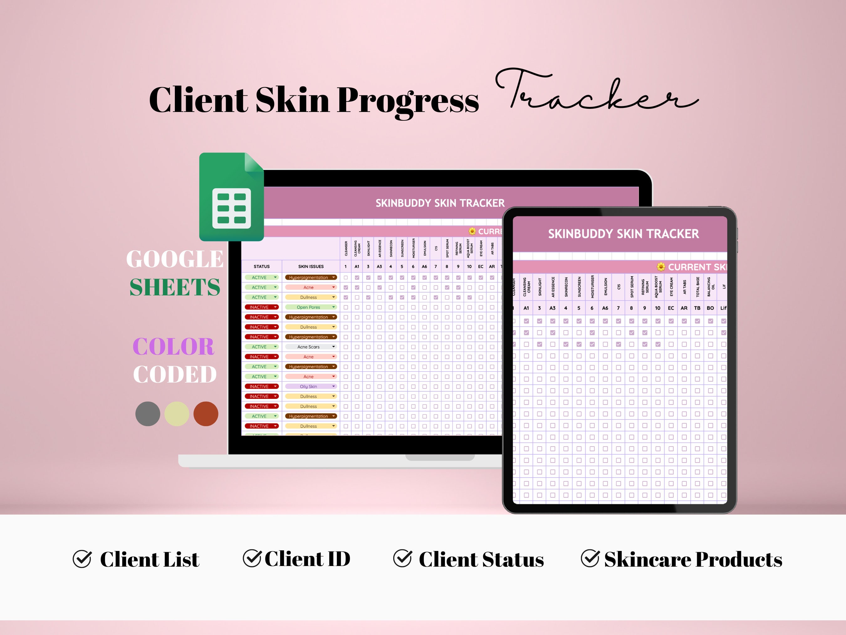 Client Tracker, Skin Progress Tracker, Client Skin Journal, Skincare ...
