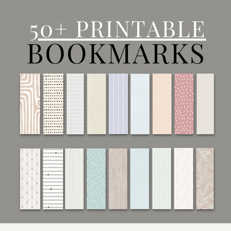 Printable Bookmark Template, Bookmark Bundle, Printable Bookmarks Set ...