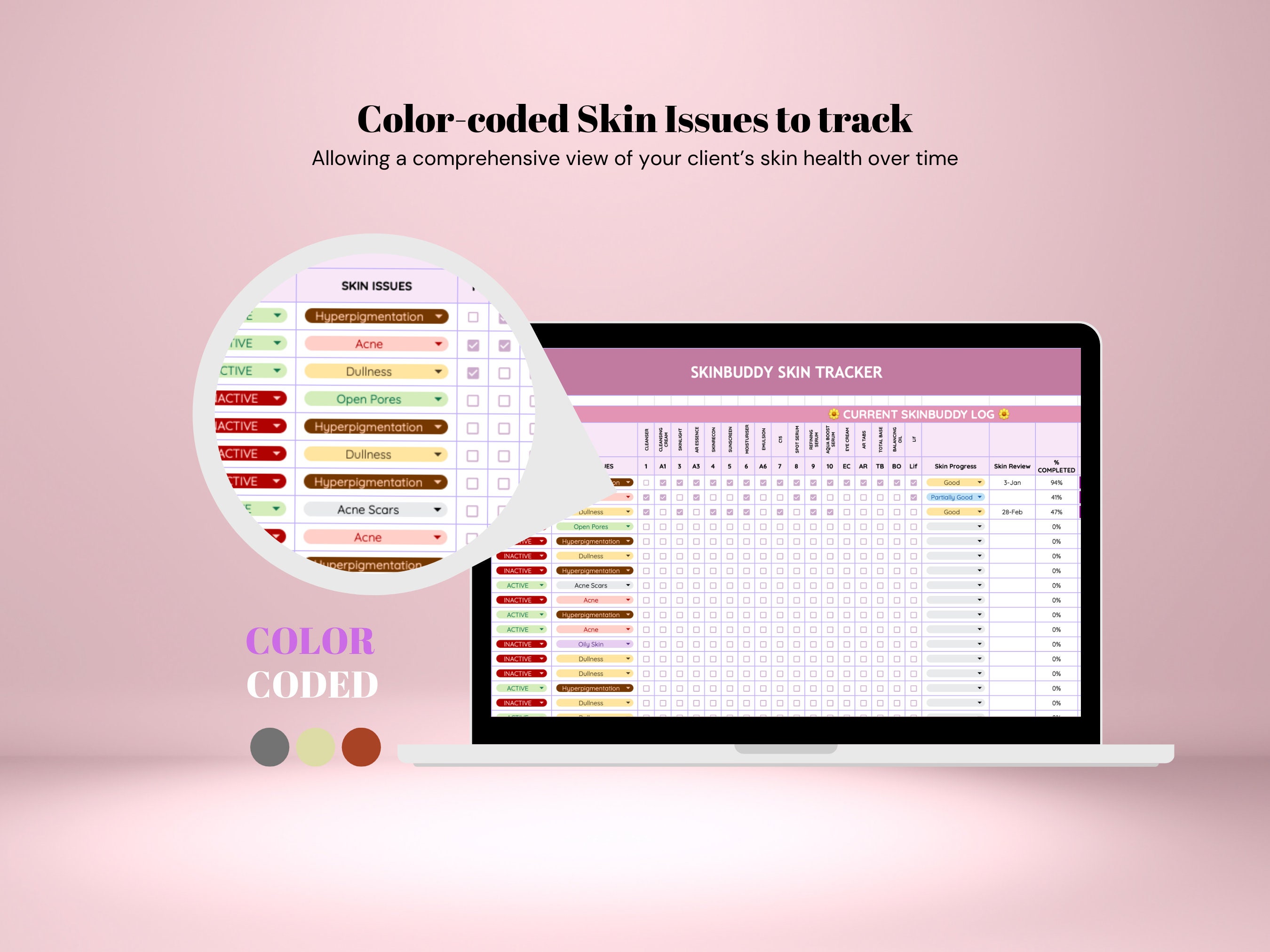 Client Tracker, Skin Progress Tracker, Client Skin Journal, Skincare ...