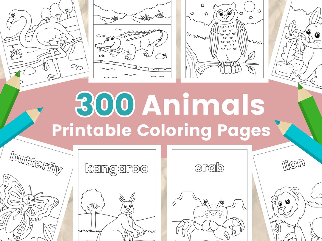 Animal Coloring Pages, Easy Coloring Pages for Kids, Toddlers ...