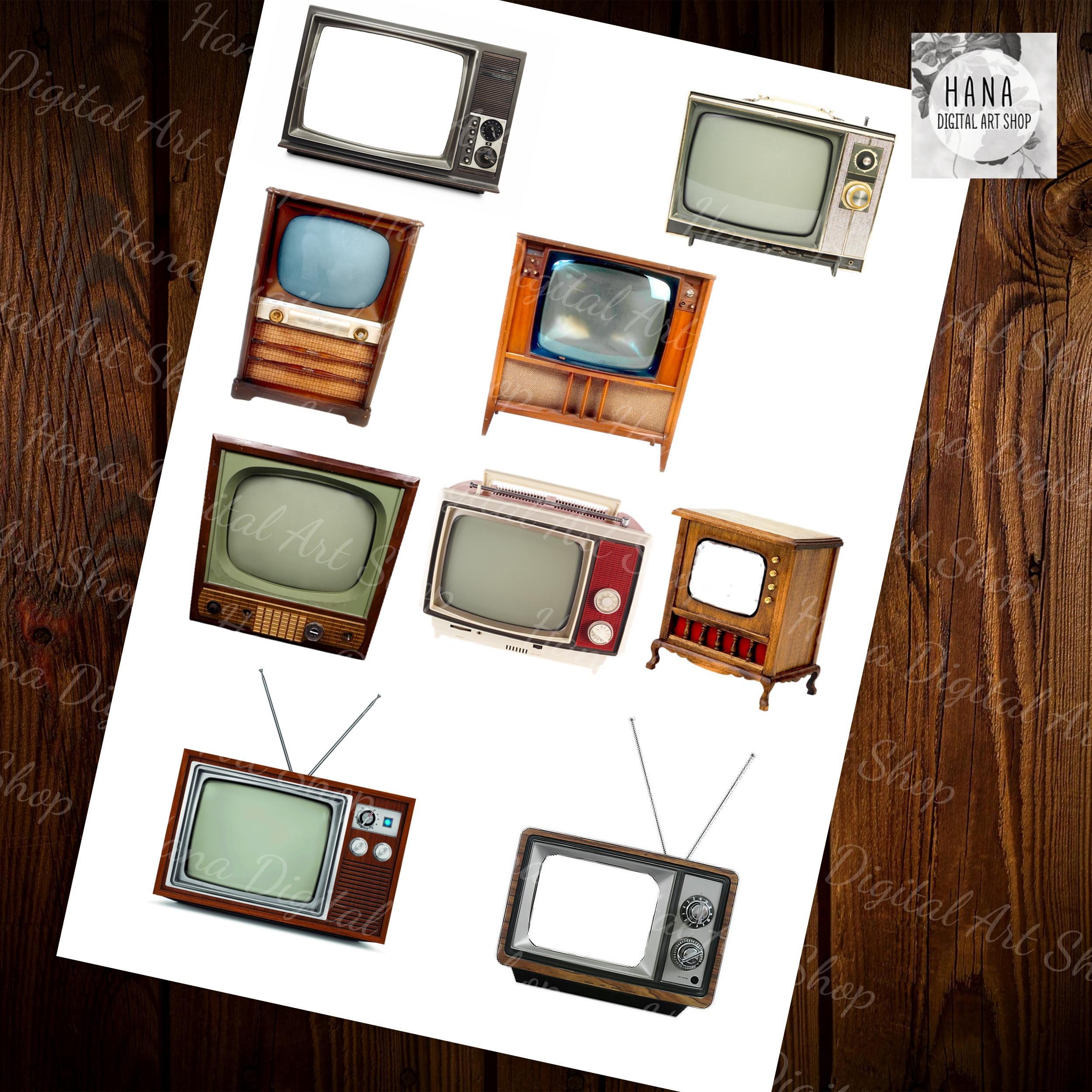 VINTAGE TELEVISION Clip Art, Printable Frame, Digital Frame, TV for ...