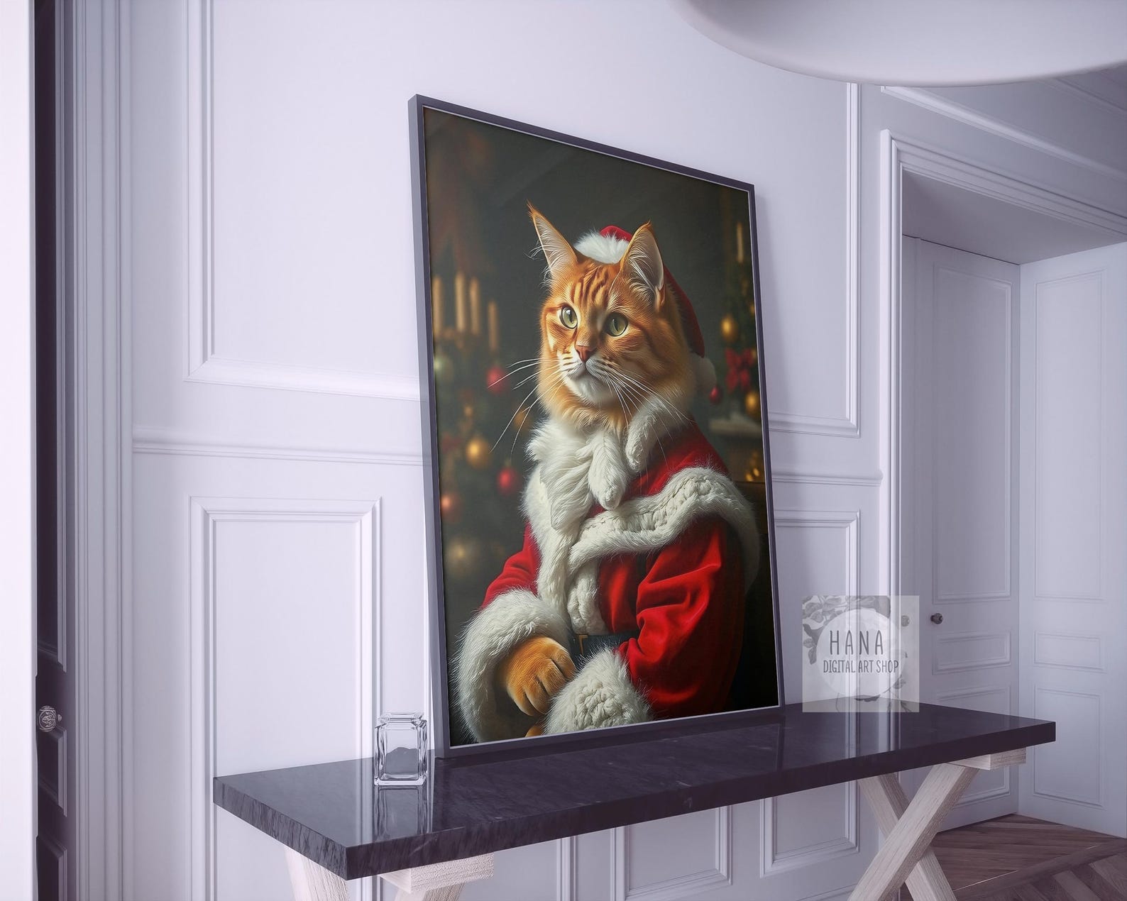 Christmas Royal Cat Printable Wall Art, Royal Cat Prints, Cat in Royal ...