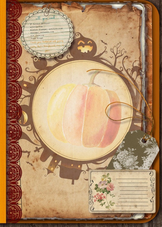 DIGITAL VINTAGE HALLOWEEN Ephemera, Junk Journal Printable Pages ...