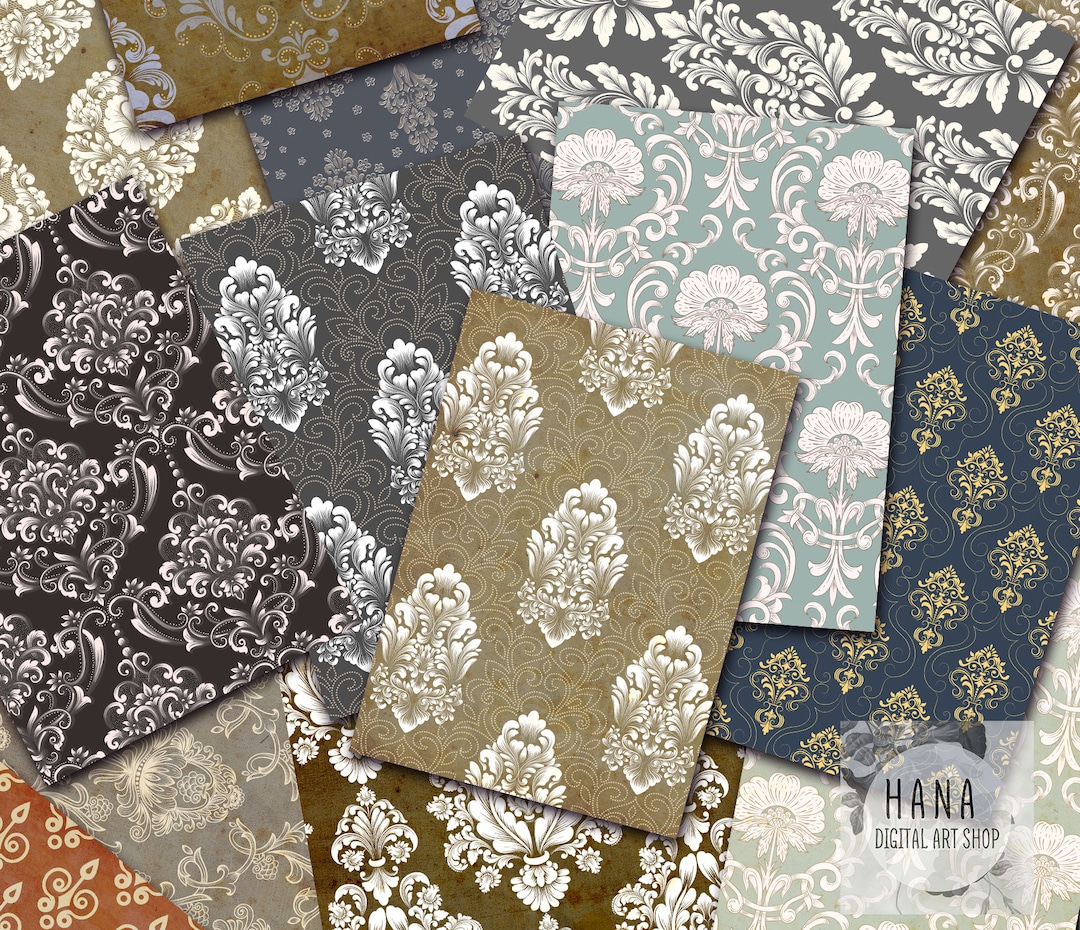 VICTORIAN BACKGROUND PAPER, Vintage Wallpaper Set, Vintage Wallpaper ...