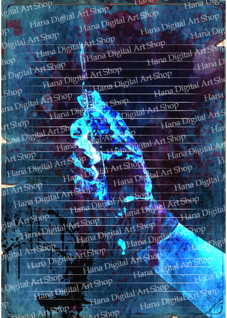 BLOODY LINE PAPER, Creepy Journal Printable Pages, Digital Ephemera ...