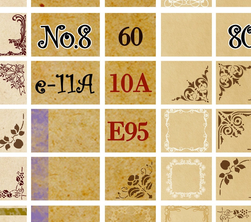 RANDOM TEXT & NUMBERS Clip Art, Printable Vintage Labels, for Journal ...