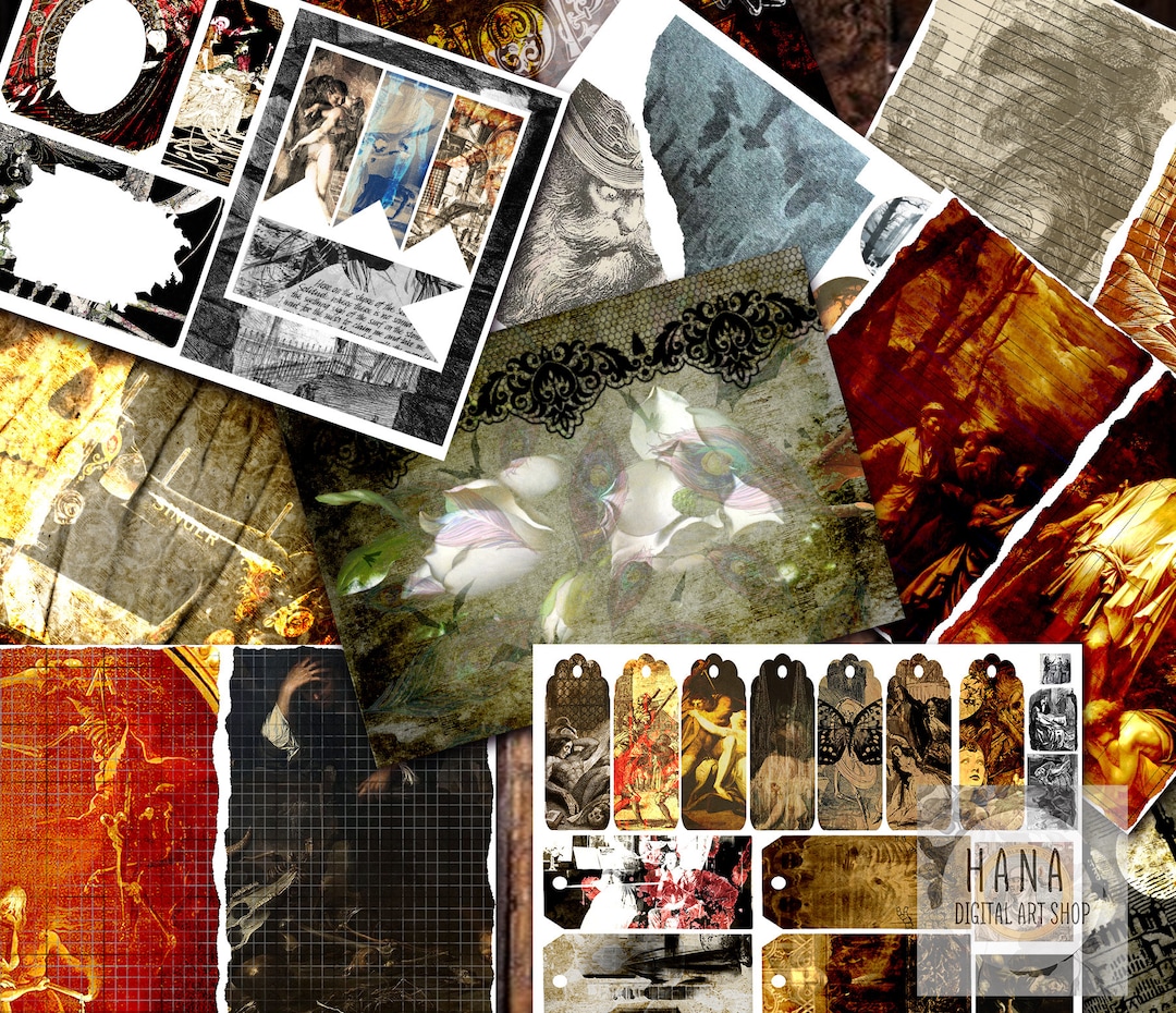HUGE GOTHIC JOURNAL Kit, Horror Ephemera, Junk Journal, Scrapbooks ...