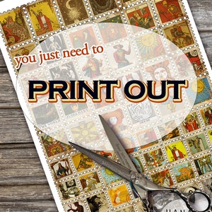 48 TAROT STAMPS, Fairy Printable Stamp, Vintage Stamp, Fairy Stamps ...