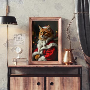 Christmas Royal Cat Printable Wall Art, Royal Cat Prints, Cat in Royal ...