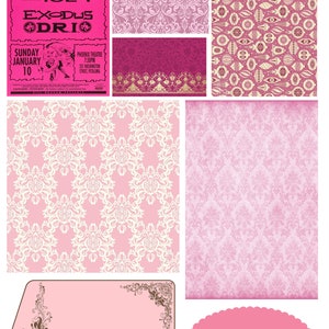 PINK VINTAGE EPHEMERA, Pink Junk Journal, Pink Printable Kit, Vintage ...