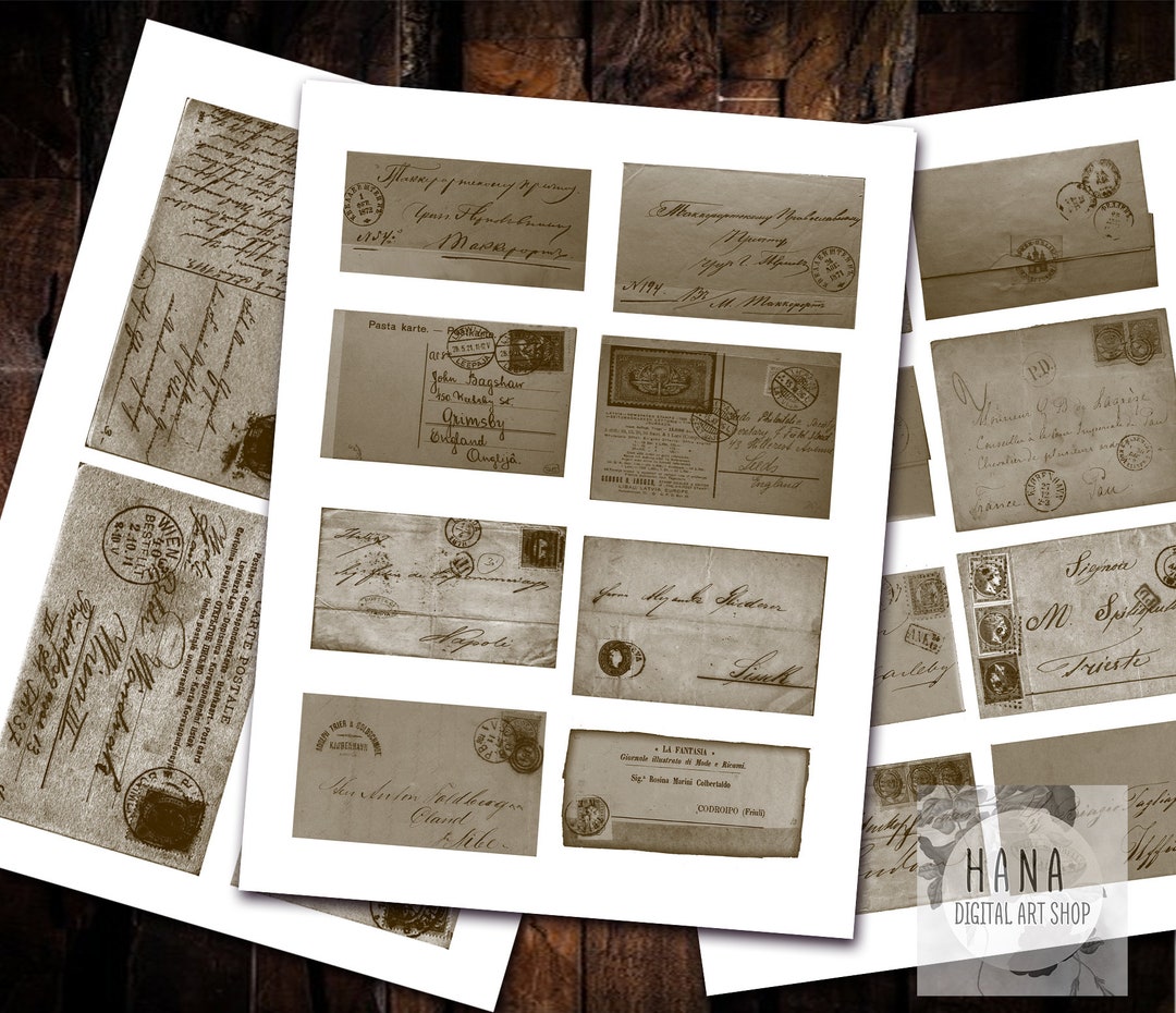 POST STICKERS, Printable Images, Vintage Art, Instant Download, Digital ...