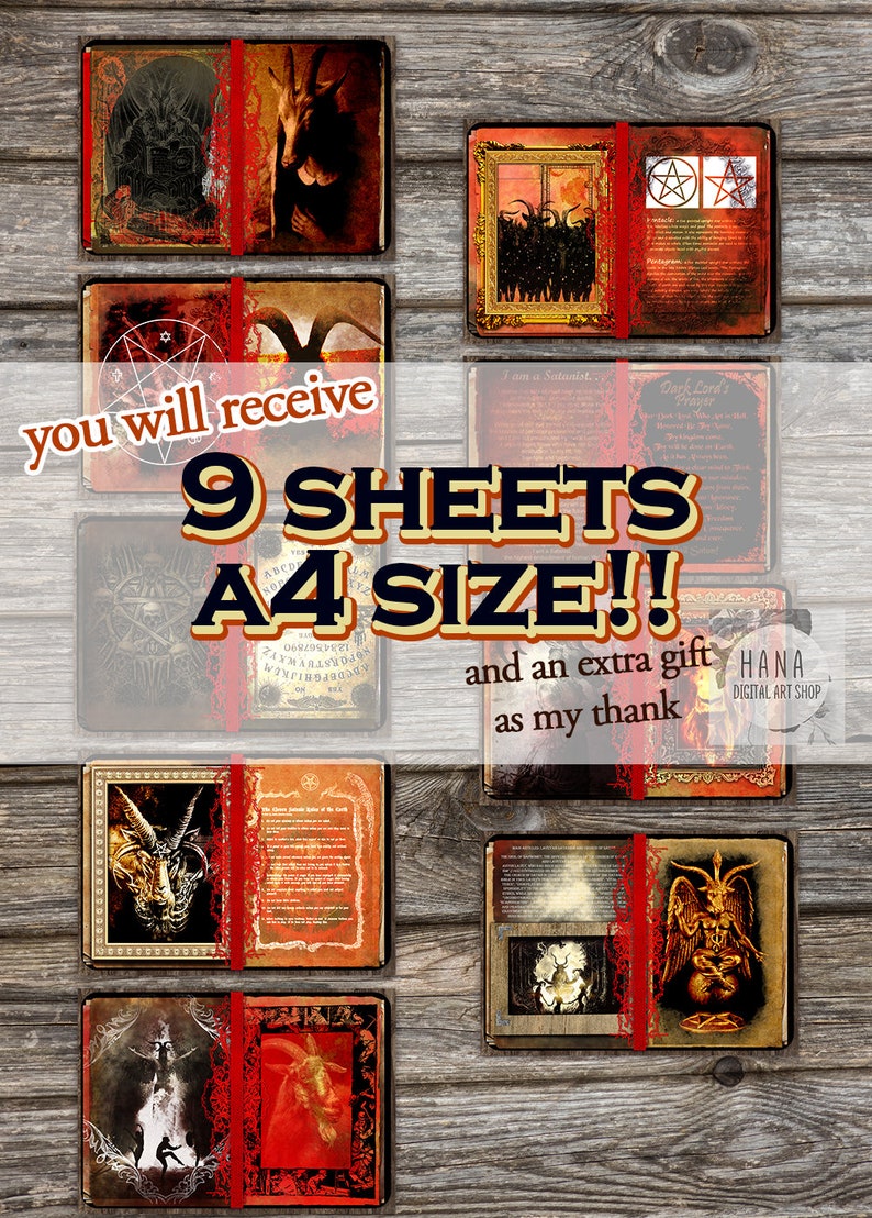 Satanic Journal Pages, Gothic Ephemera Collage Sheets (digital Download ...