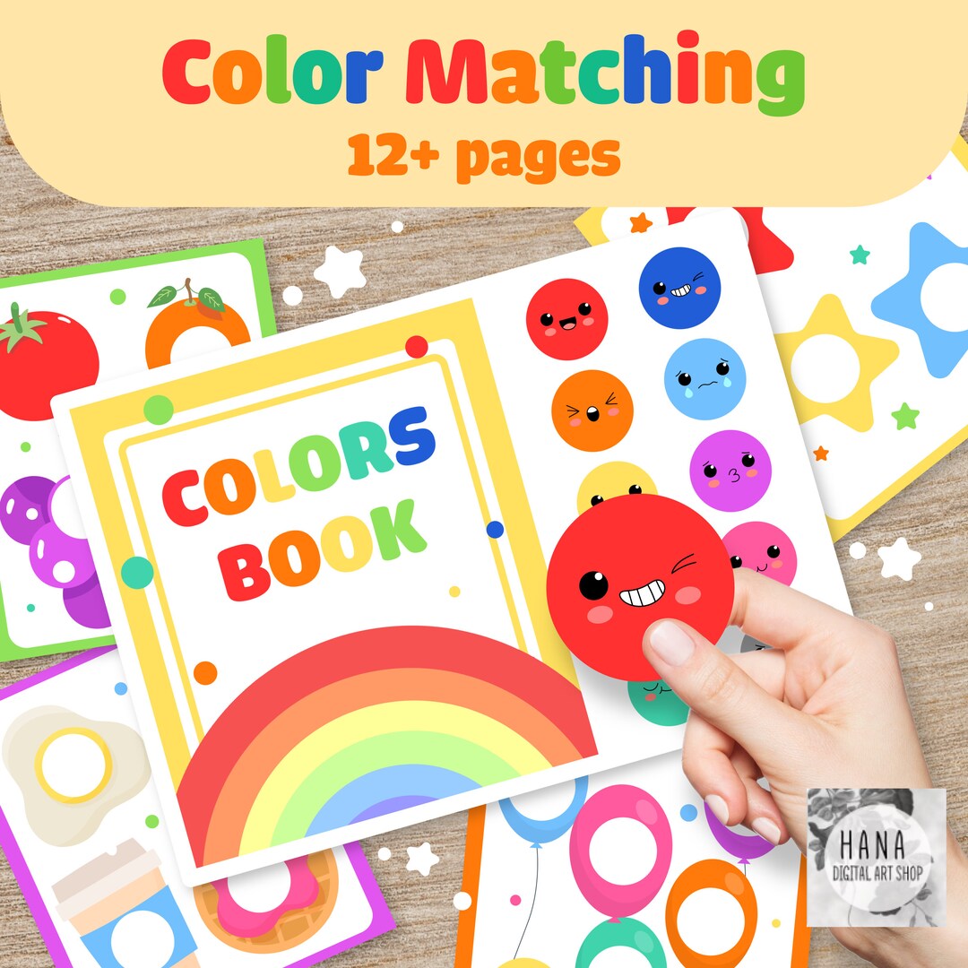 Color Matching Busy Book, Digital Printable Kids Activity, Toddler Busy ...