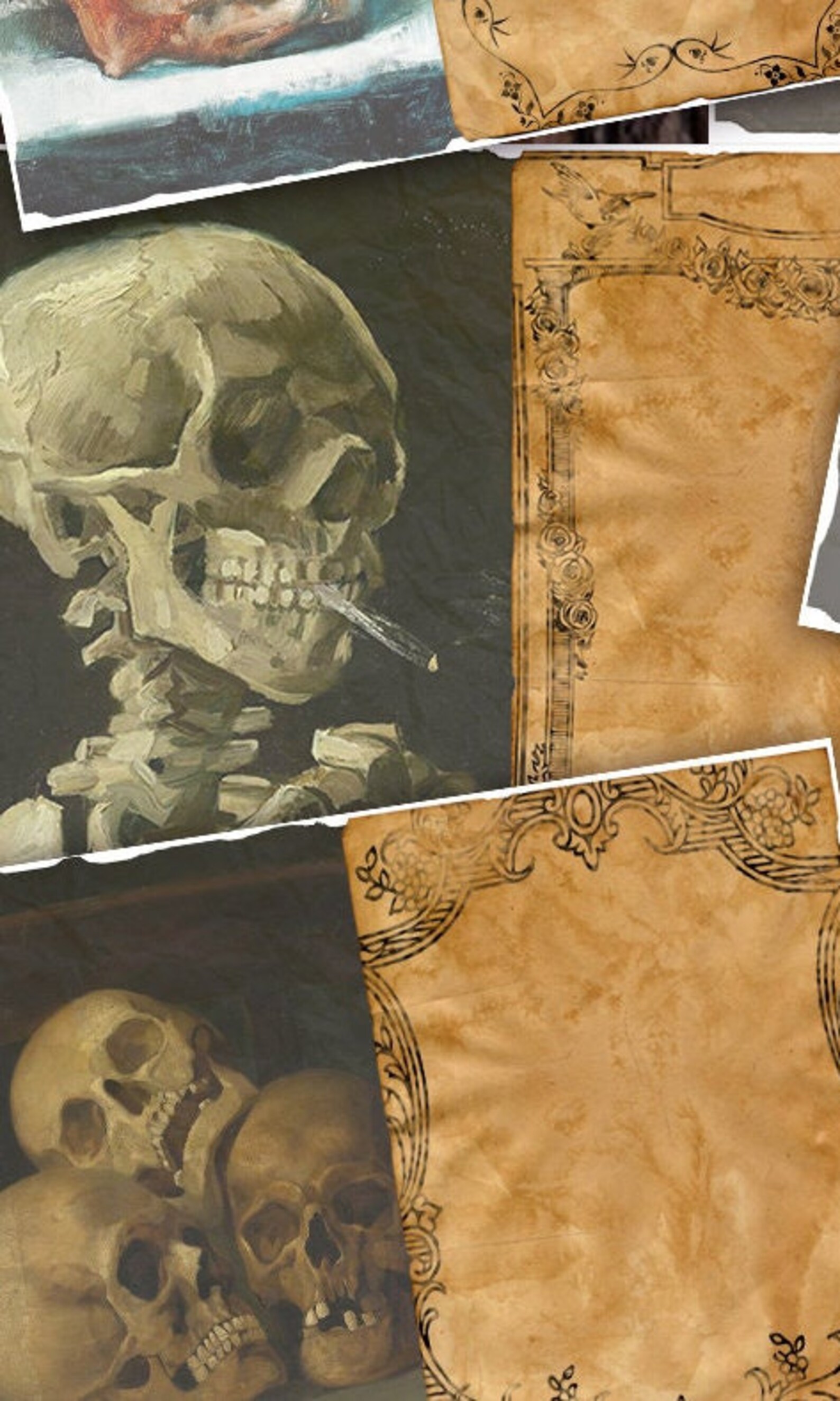 SKULL PAINTING Journal Printable Pages Digital Ephemera - Etsy