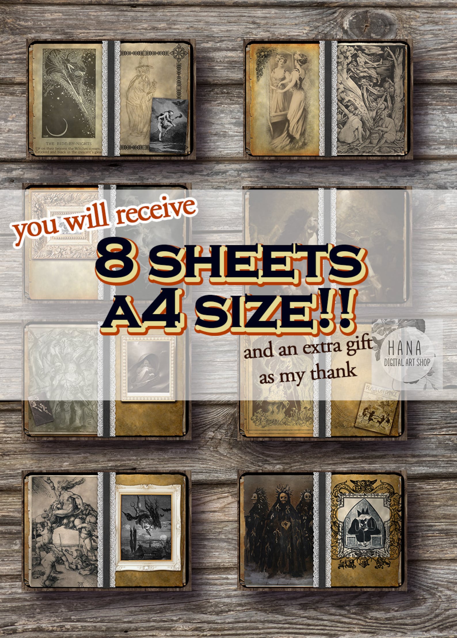 DIGITAL WITCH Journal Pages, Ephemera, Junk Journal Kit, Witchy Vibe ...