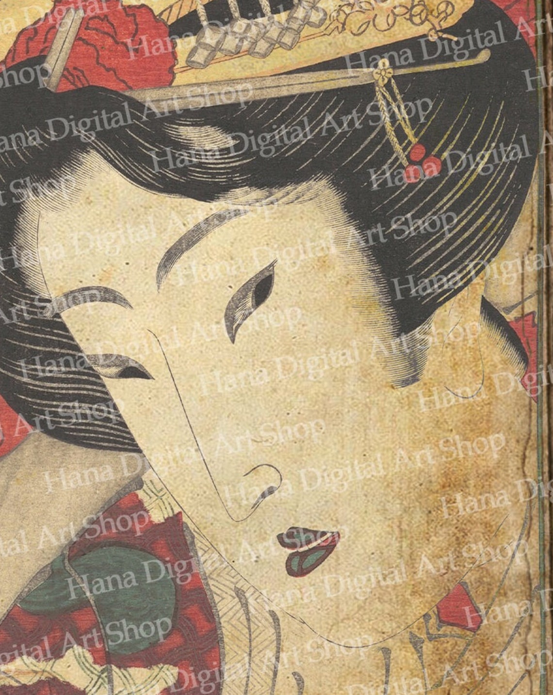 Japanese Geisha Printable Pages for Junk Journals, Japanese Ephemera ...
