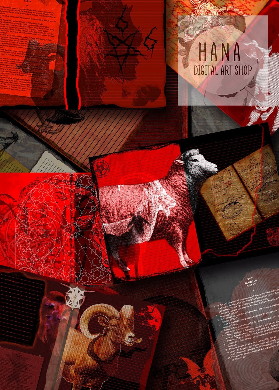 DIGITAL SATANIC Journal Printable Pages, Digital Ephemera Download ...