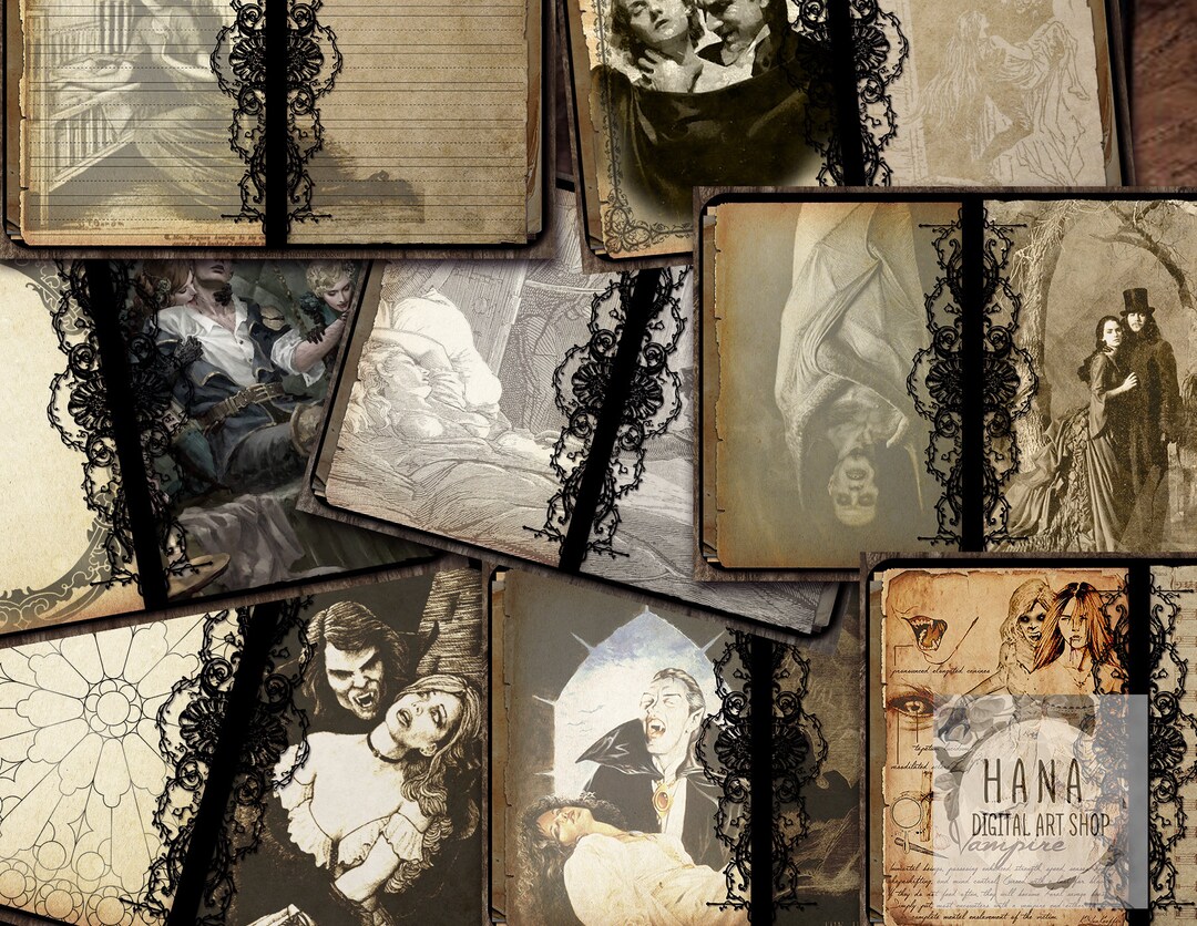 VAMPIRE JOURNAL BOOK, Book of Shadow , Vintage Journal, Dracula Art ...