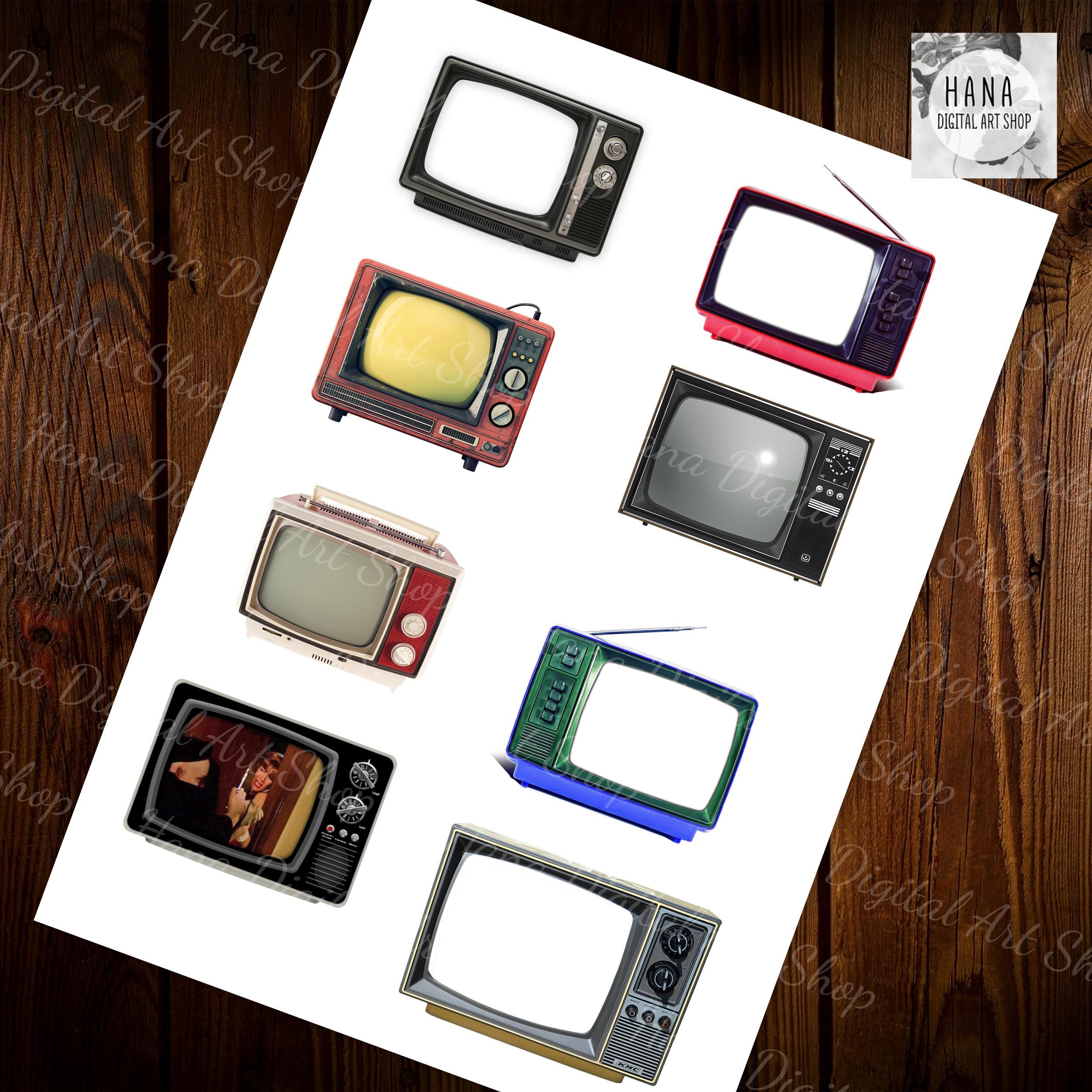VINTAGE TELEVISION Clip Art, Printable Frame, Digital Frame, TV for ...