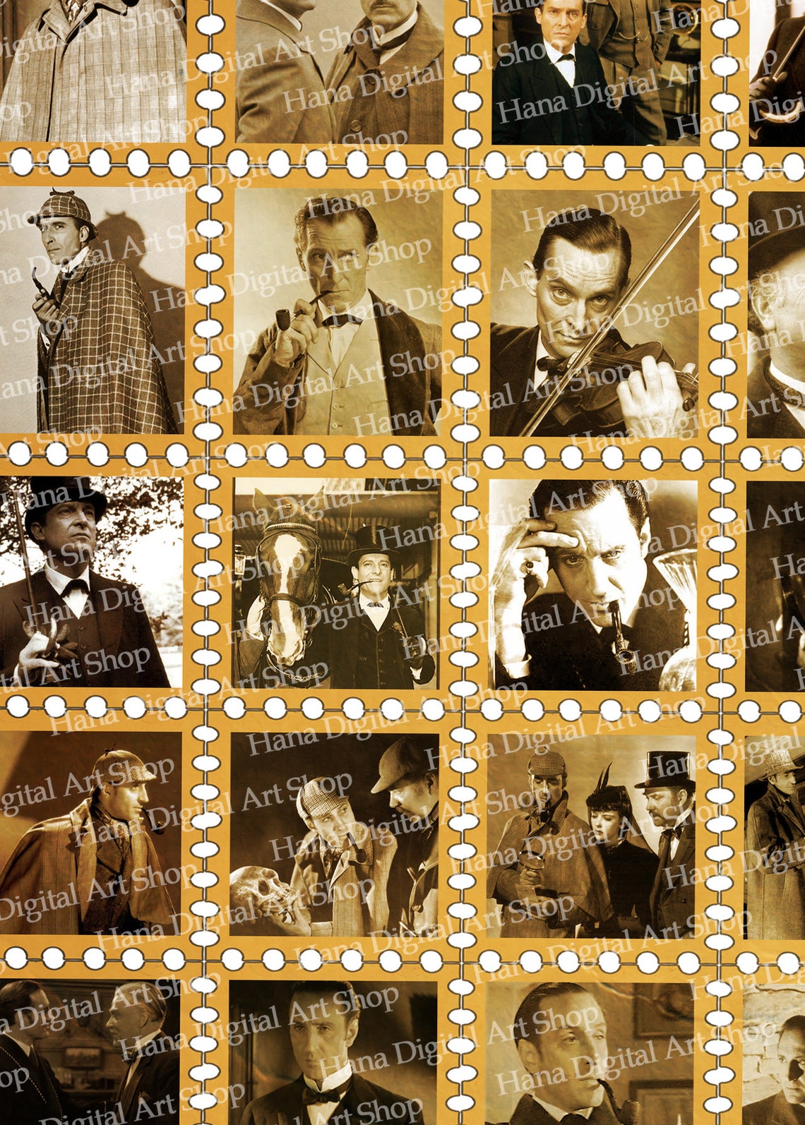 48 SHERLOCK HOLMES Vintage Images STAMPS, Printable Stamp, Vintage ...
