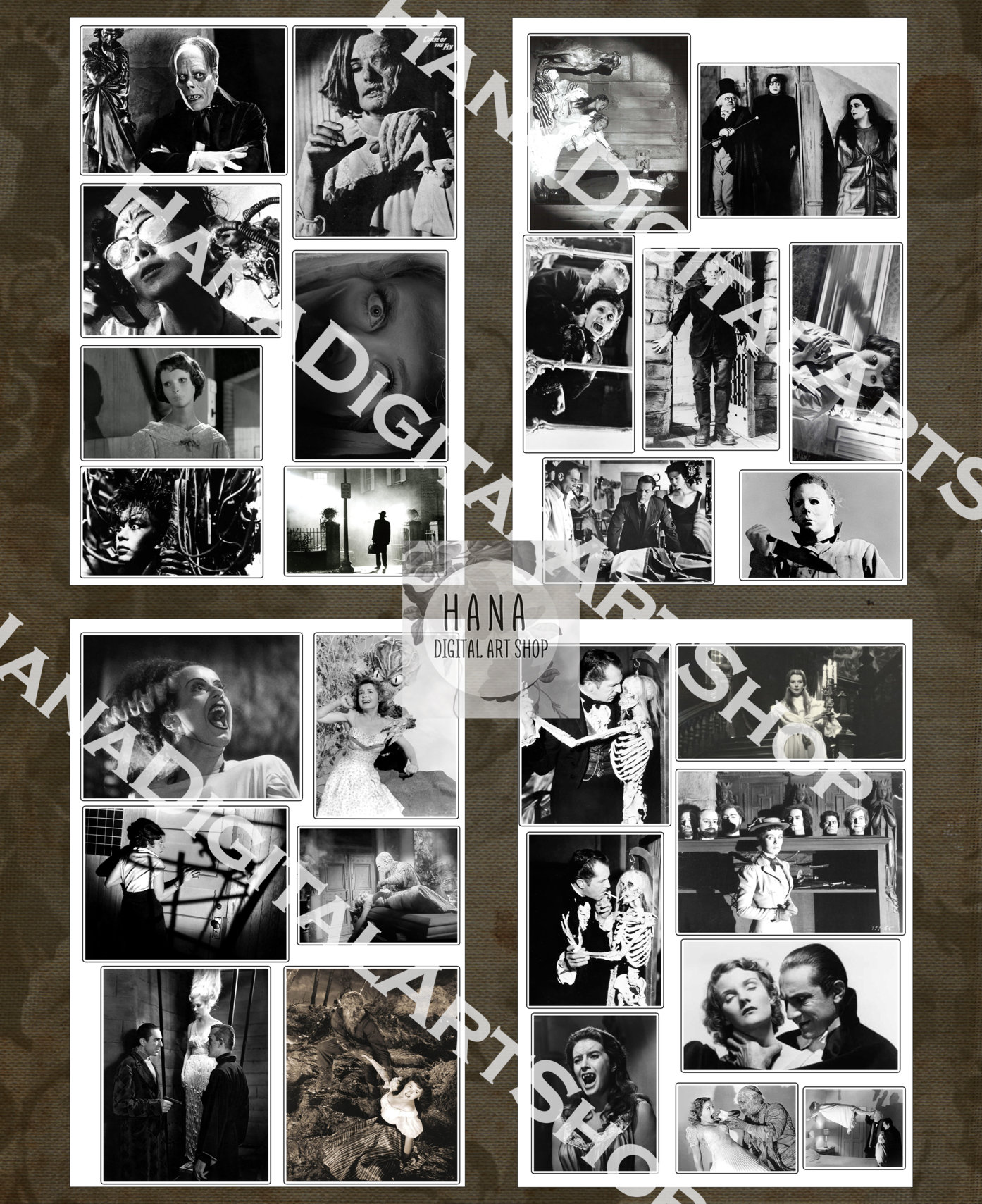 CLASSIC HORROR MOVIE Postcard, Halloween Postcard, Digital, Printable ...