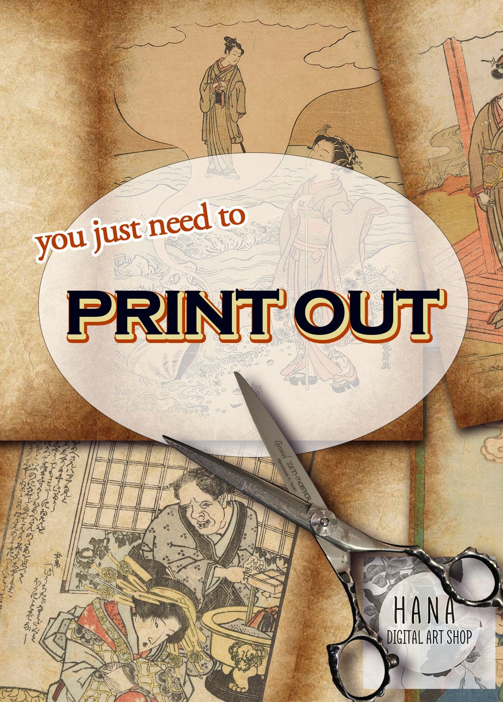 VINTAGE JAPANESE Printable Pages for Junk Journals, Japanese Ephemera ...