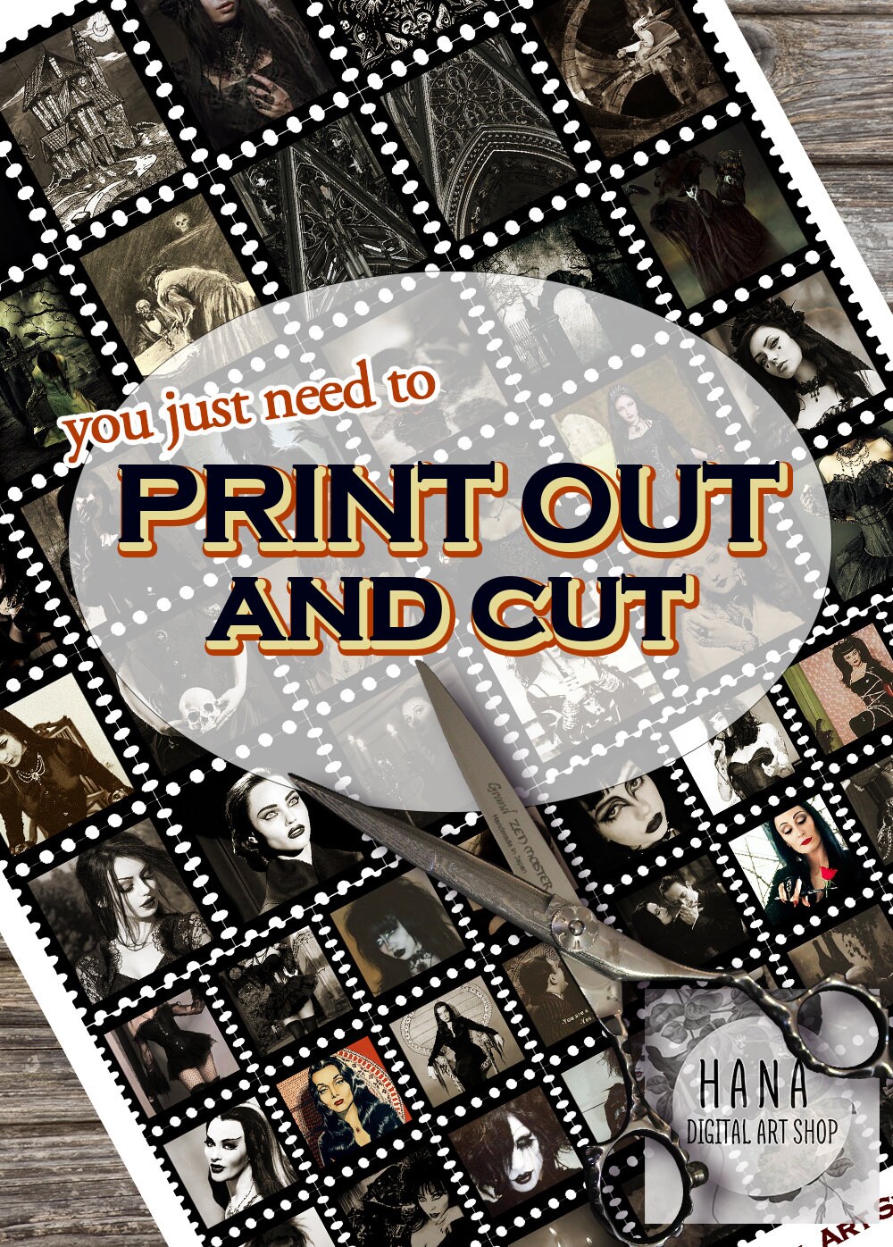 48 GOTHIC STAMPS, Goth Stamps, Printable Stamp, Dark Academia Stamp ...