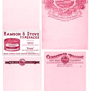 PINK VINTAGE EPHEMERA, Pink Junk Journal, Pink Printable Kit, Vintage ...