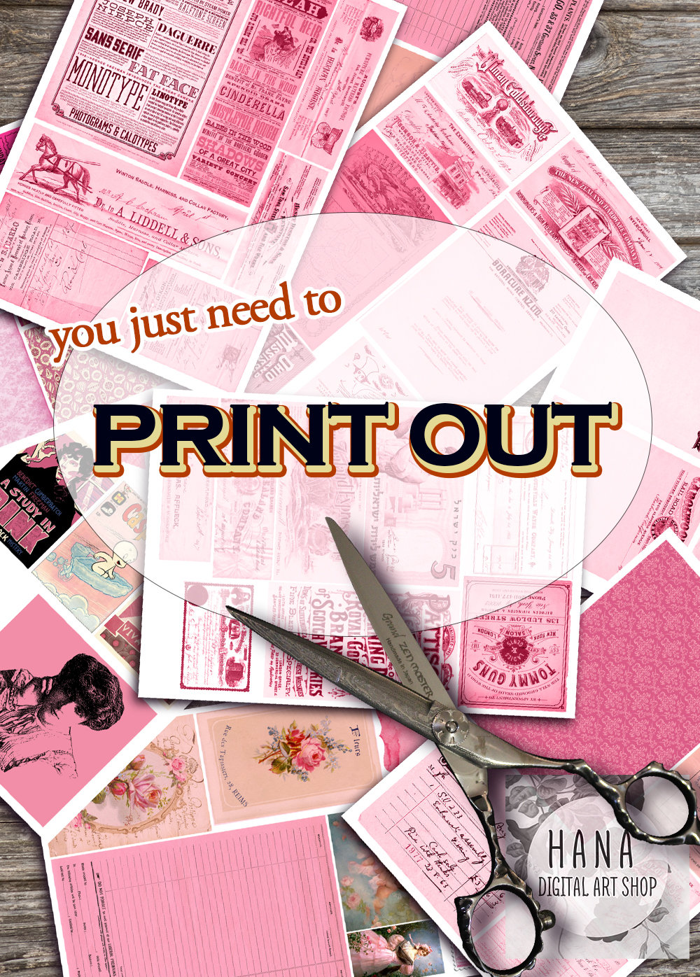 PINK VINTAGE EPHEMERA, Pink Junk Journal, Pink Printable Kit, Vintage ...