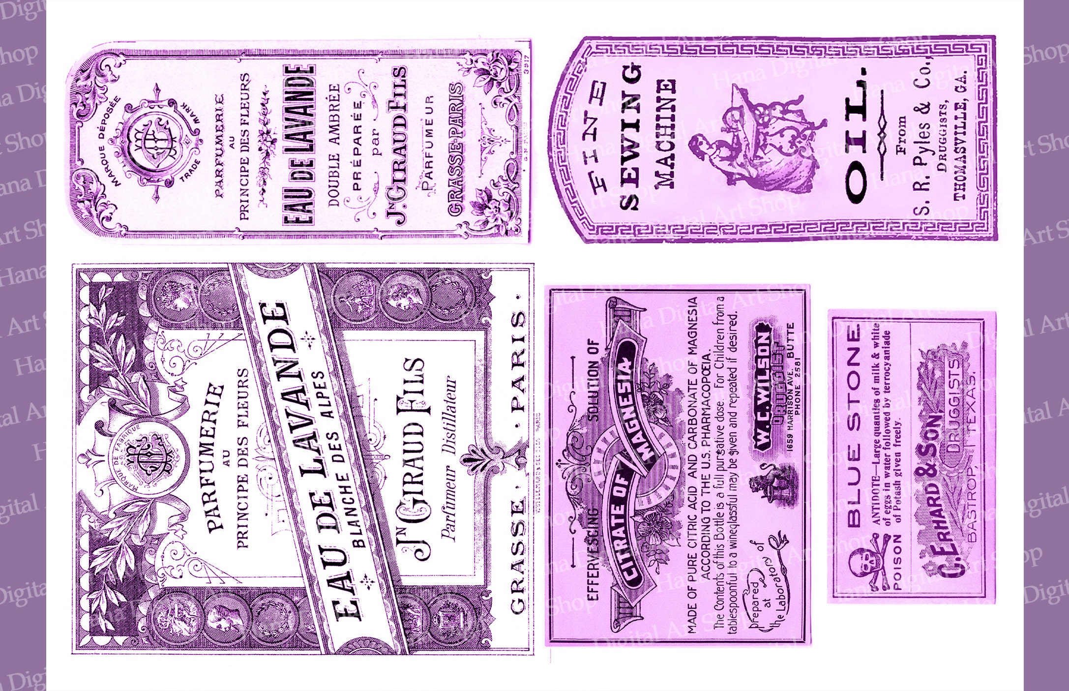 PURPLE VINTAGE EPHEMERA, Pink Junk Journal, Pink Printable Kit, Vintage ...