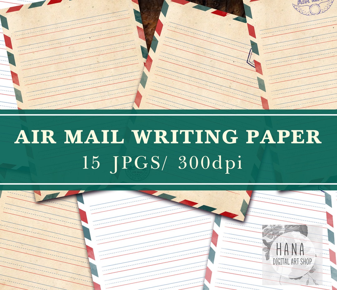 AIR MAIL PAPER Pack, Vintage Writing Envelope Paper, Printable Envelope ...
