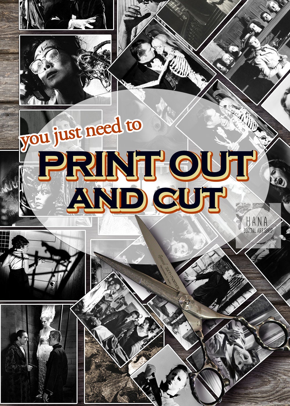 CLASSIC HORROR MOVIE Postcard, Halloween Postcard, Digital, Printable ...