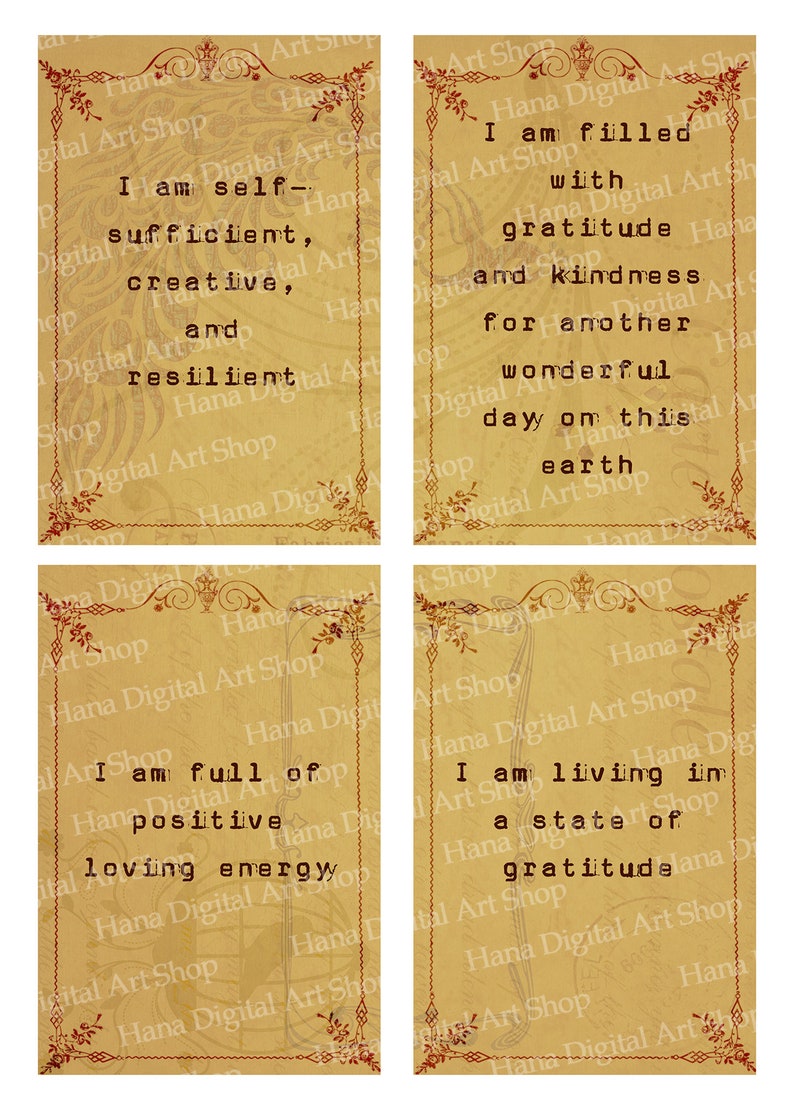 POSITIVE AFFIRMATIONS, Affirmations for a Great Day, Vintage Cards ...