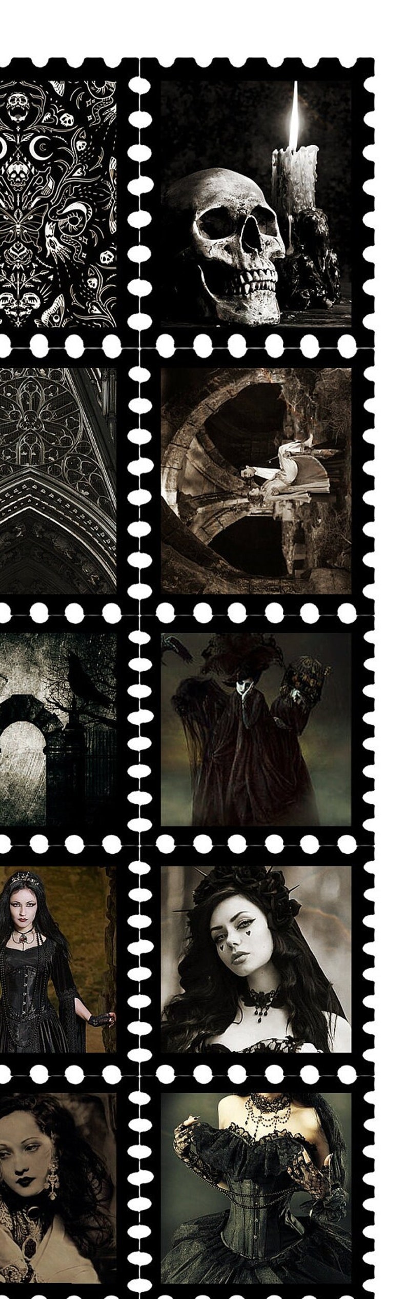 48 GOTHIC STAMPS, Goth Stamps, Printable Stamp, Dark Academia Stamp ...