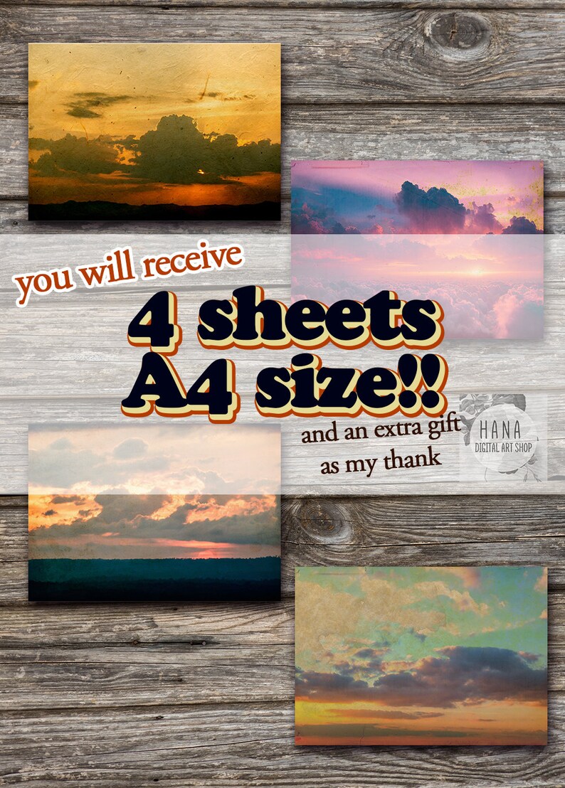 HEAVENLY SKY, Printable Pages for Junk Journals, Sky Theme Ephemera ...