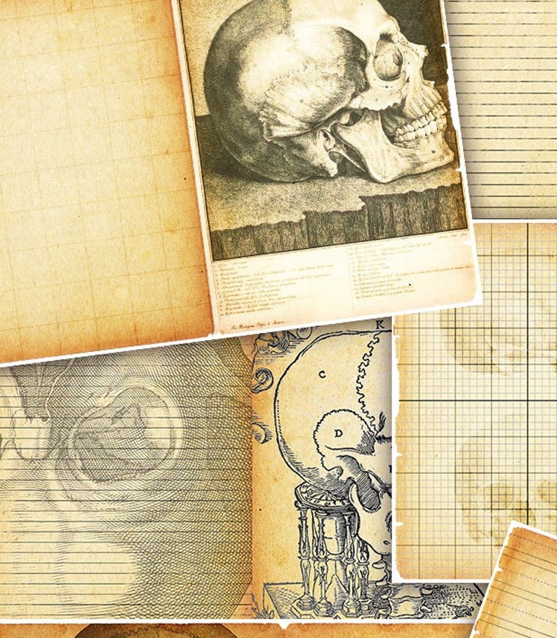 VINTAGE SKULL Journal Printable Pages Digital Ephemera - Etsy