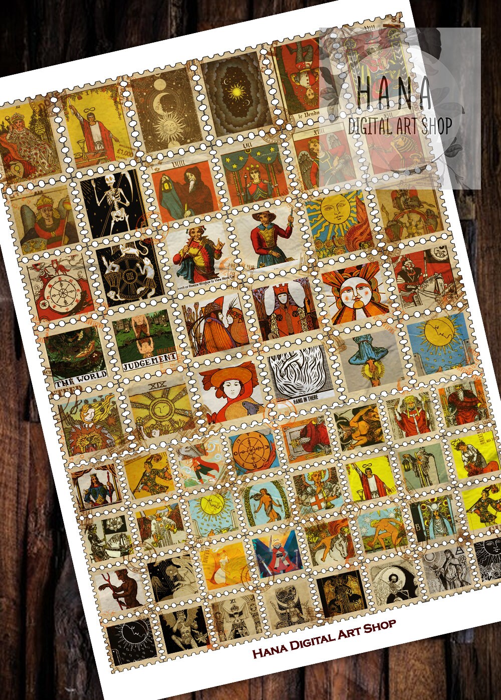 48 TAROT STAMPS, Fairy Printable Stamp, Vintage Stamp, Fairy Stamps ...
