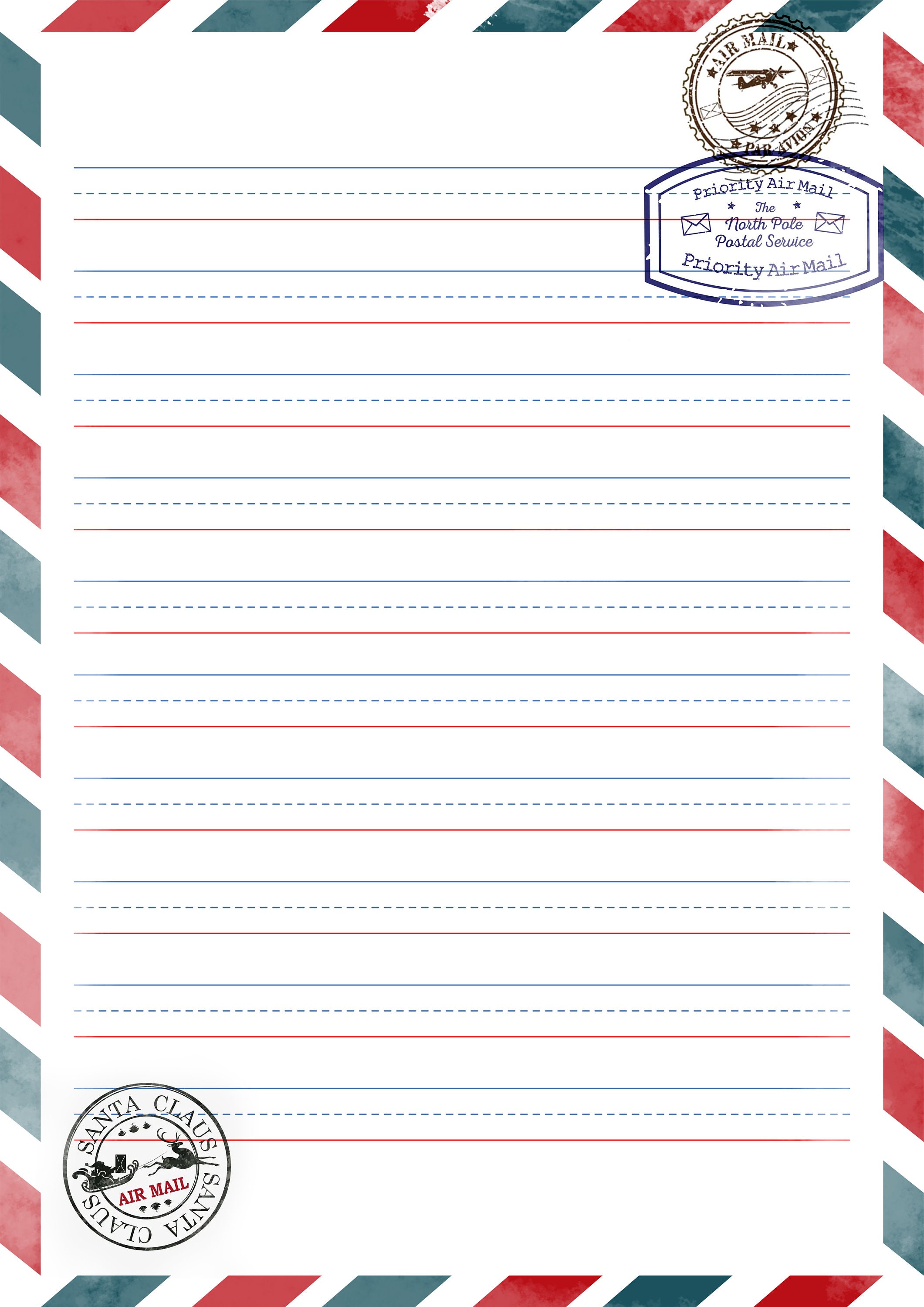 AIR MAIL PAPER Pack, Vintage Writing Envelope Paper, Printable Envelope ...