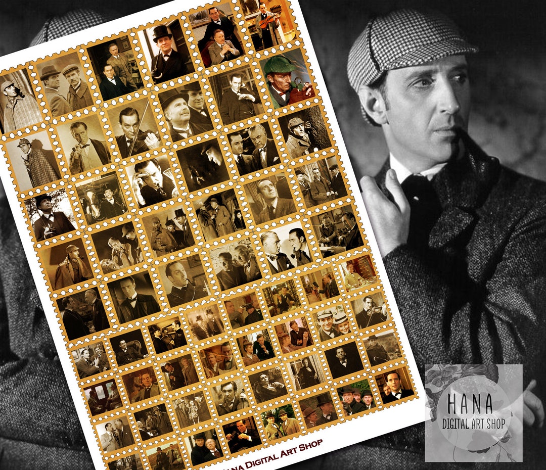48 SHERLOCK HOLMES Vintage Images STAMPS, Printable Stamp, Vintage ...