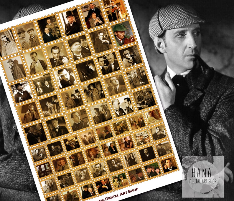Sherlock Holmes Vintage Stamp Images, Printable Stamps (digital ...