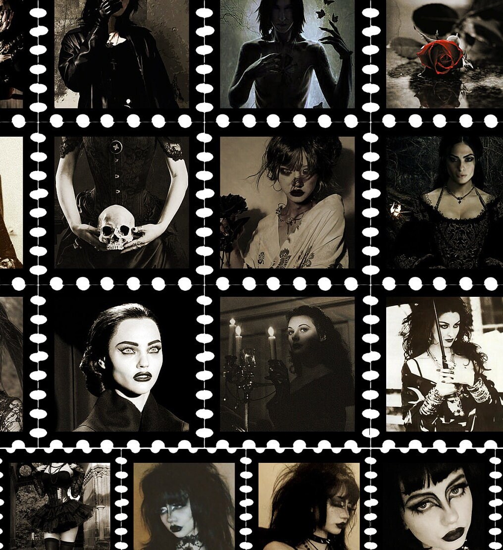 48 GOTHIC STAMPS, Goth Stamps, Printable Stamp, Dark Academia Stamp ...