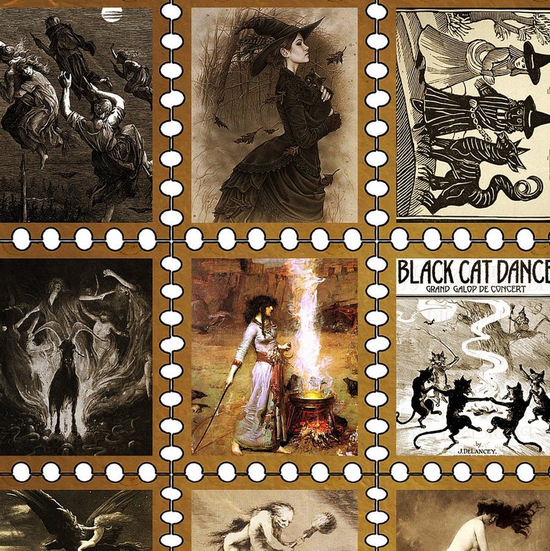 48 WITCH STAMPS, Printable Stamp, Vintage Stamp, Witches Stamps ...