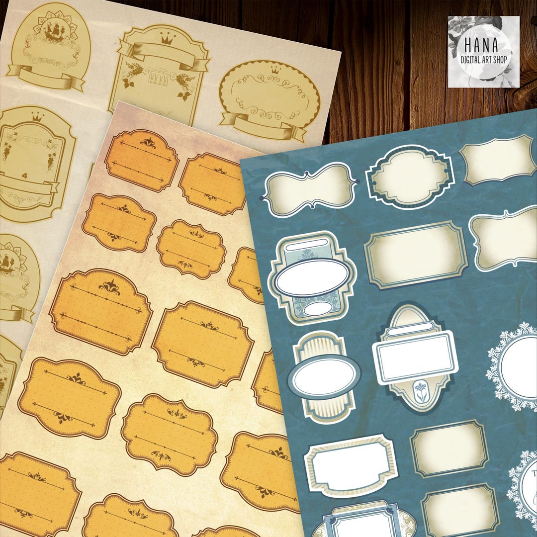 VINTAGE LABEL Clip Art, Printable Frame, Digital Frame, Frame for ...