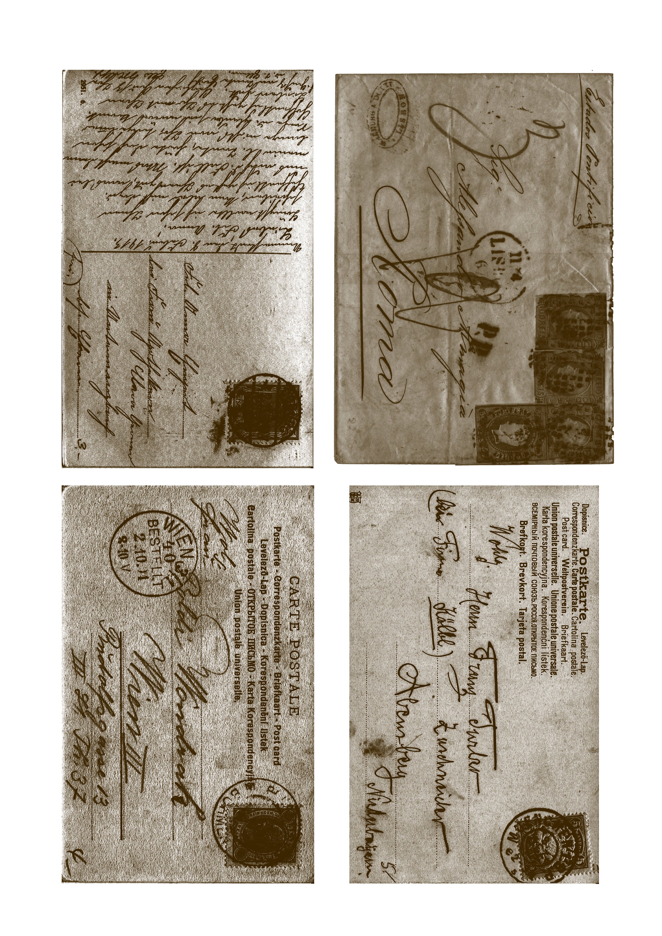 POST STICKERS, Printable Images, Vintage Art, Instant Download, Digital ...