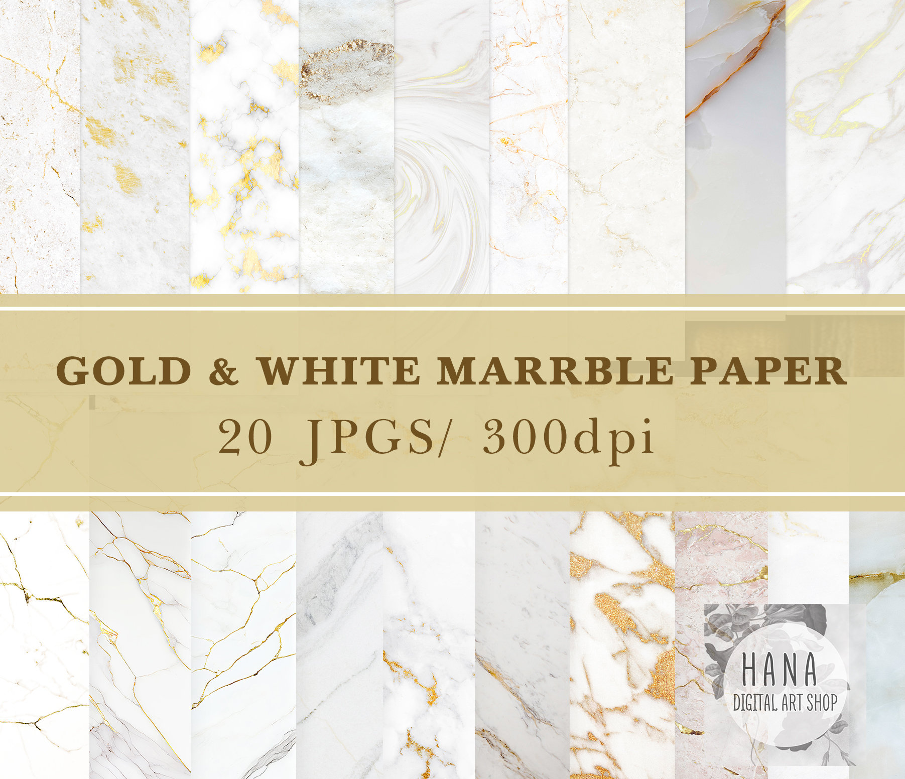 WHITE & GOLD Marble Textures, Digital Paper, Luxury Marble Backgrounds ...