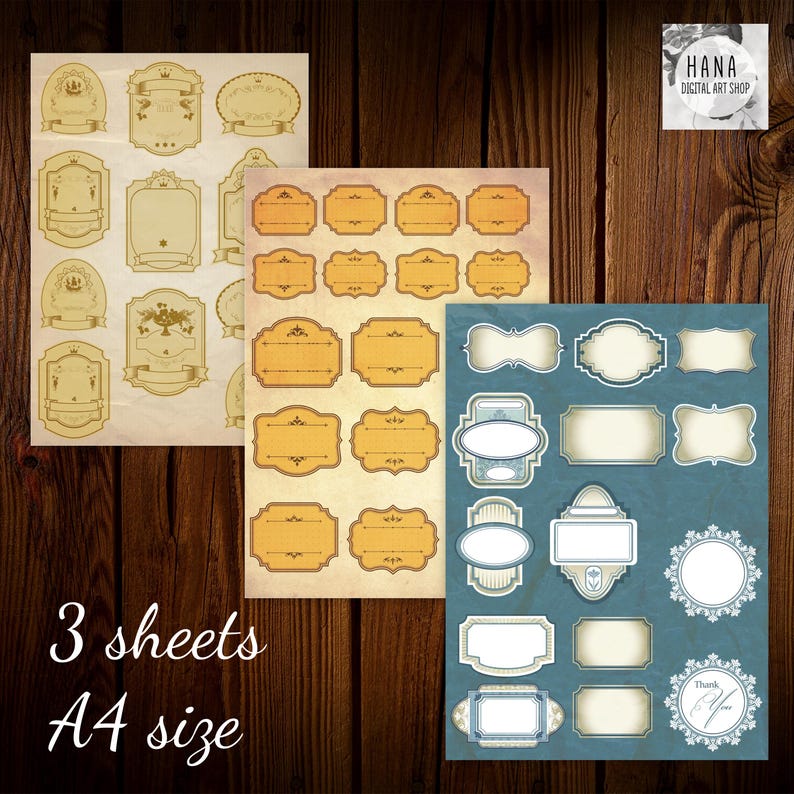 VINTAGE LABEL Clip Art, Printable Frame, Digital Frame, Frame for ...